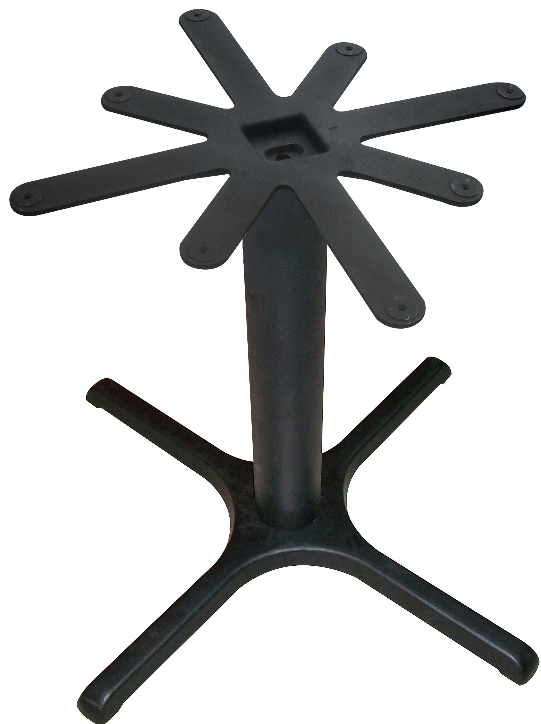 JI Bases 36" x 36" Cross Cast Iron Dining Height Pedestal Table Base ...