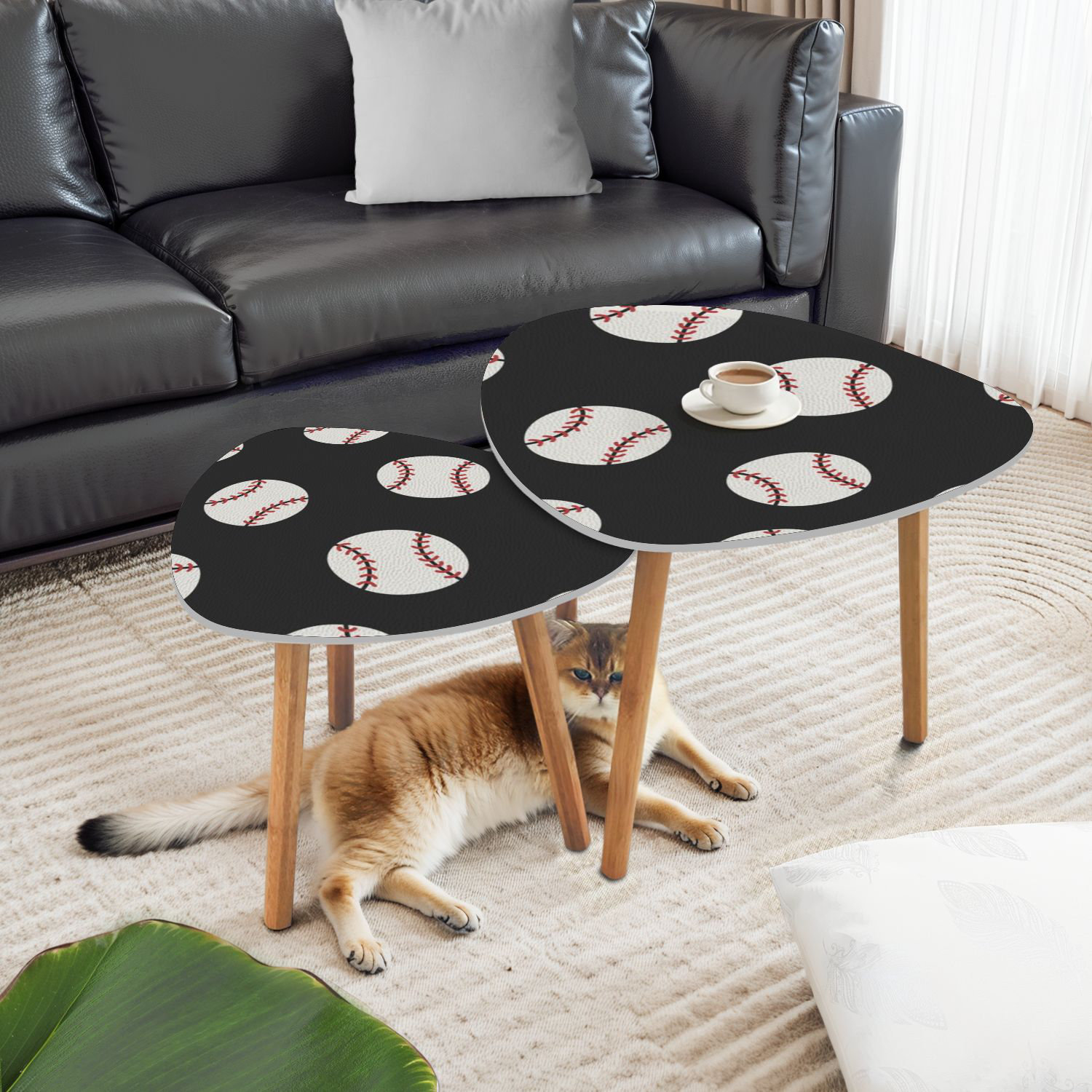 East Urban Home Triangle Nesting Coffee Table Set of 2 seamless doodle ...