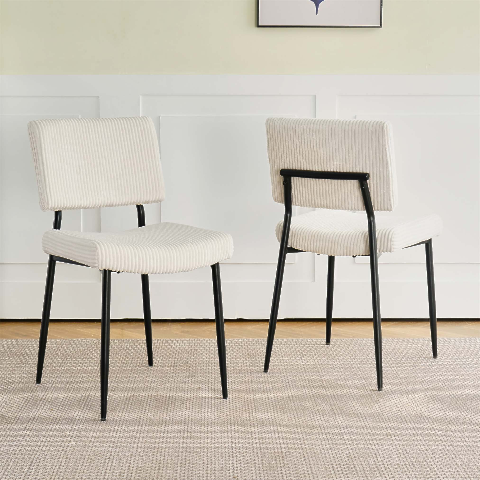 Ebern Designs Modern Simple Dining Chair with Fabric Upholstery, Metal ...