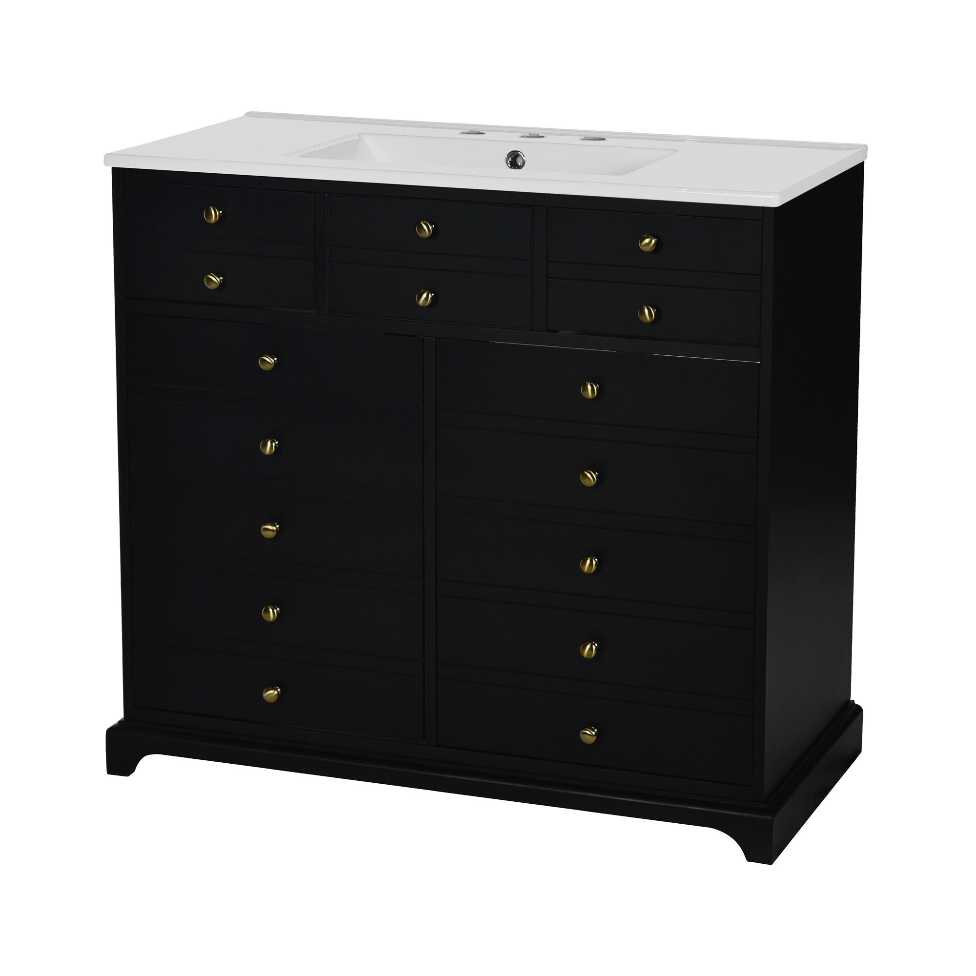 Winston Porter Chic Bathroom Vanity With Abundant Storage And Stylish ...