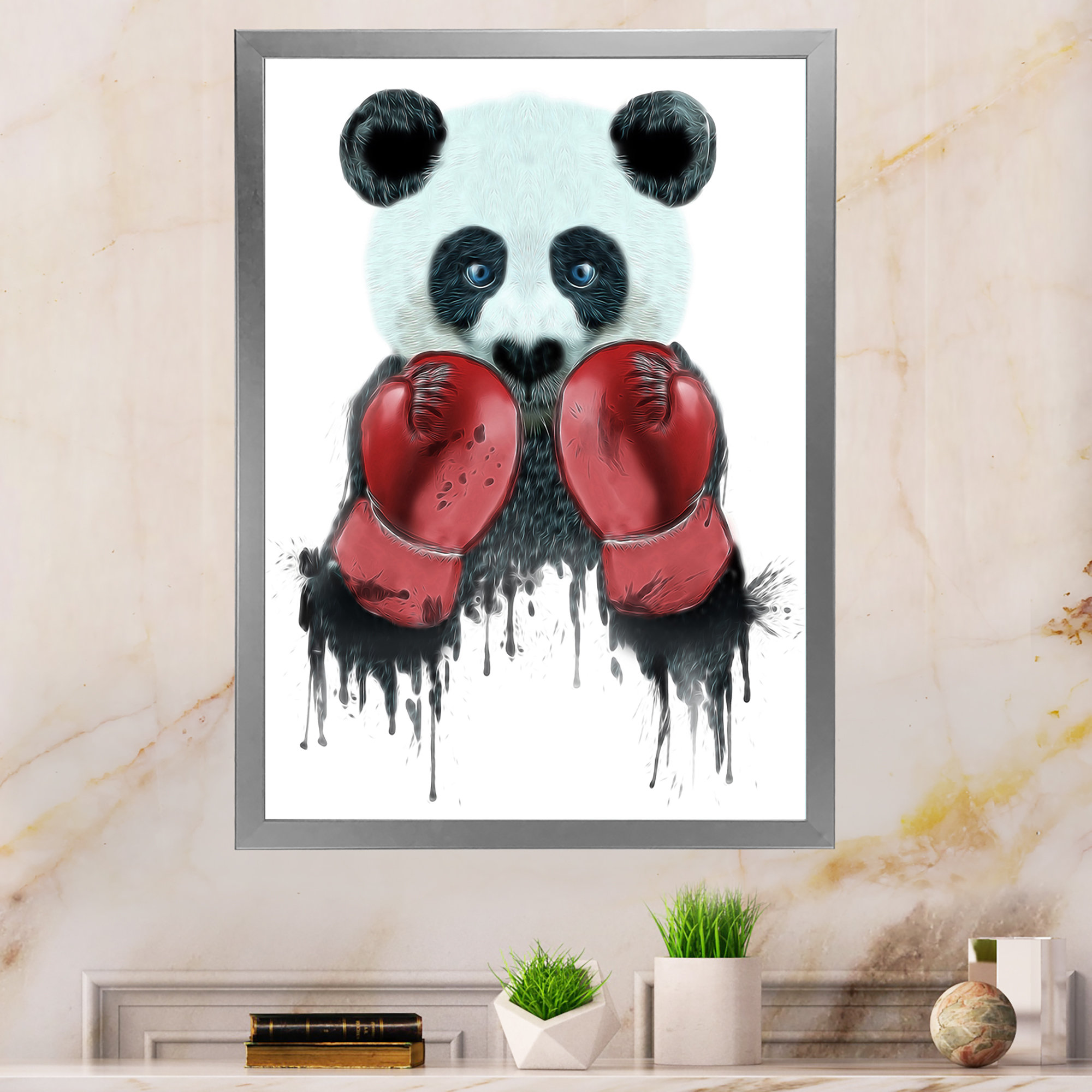 Trinx Hipster Boxer Panda Ready for Boxing - Picture Frame Print on ...