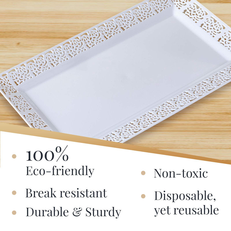 Lark Manor™ DISPOSABLE LACE TRAYS | For Upscale Wedding And Dining | 6 ...