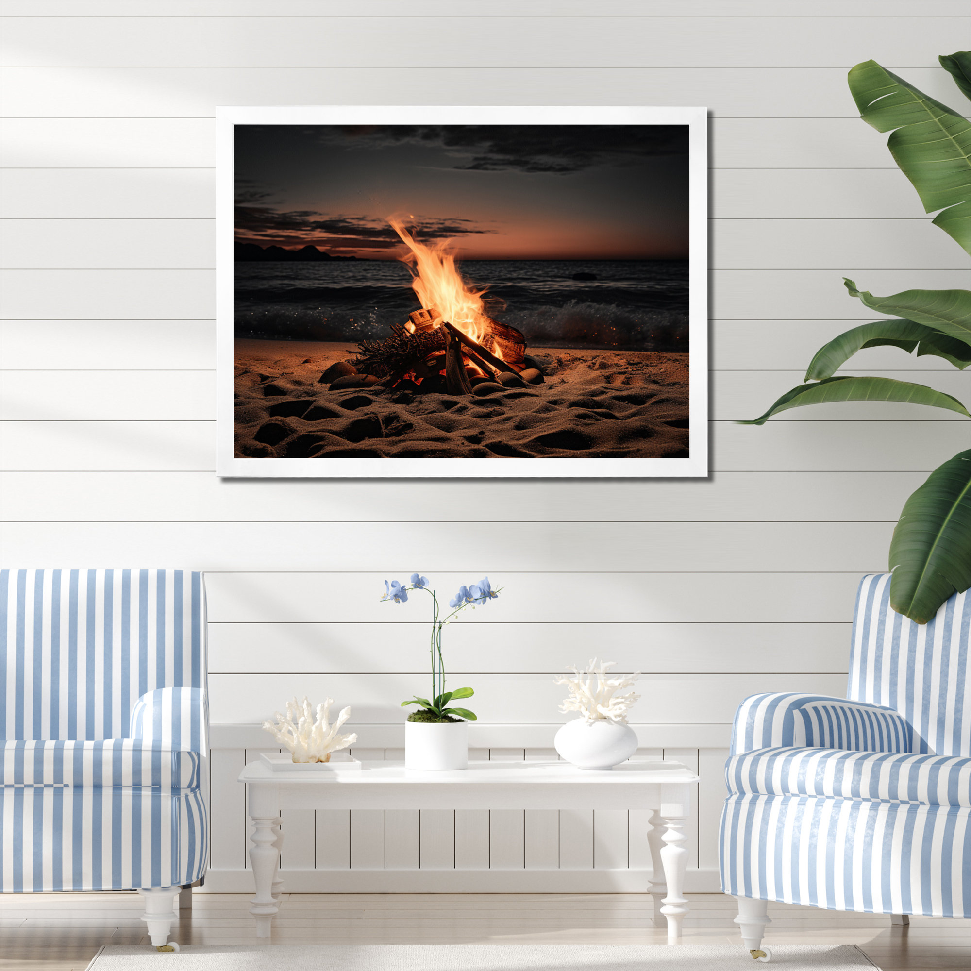 Dovecove Beachside Fir At Sunset II - Nautical & Beach Canvas Art Print ...