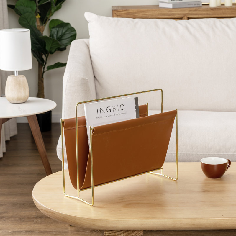 Ebern Designs Modern Standing Magazine Rack Holder & Reviews | Wayfair