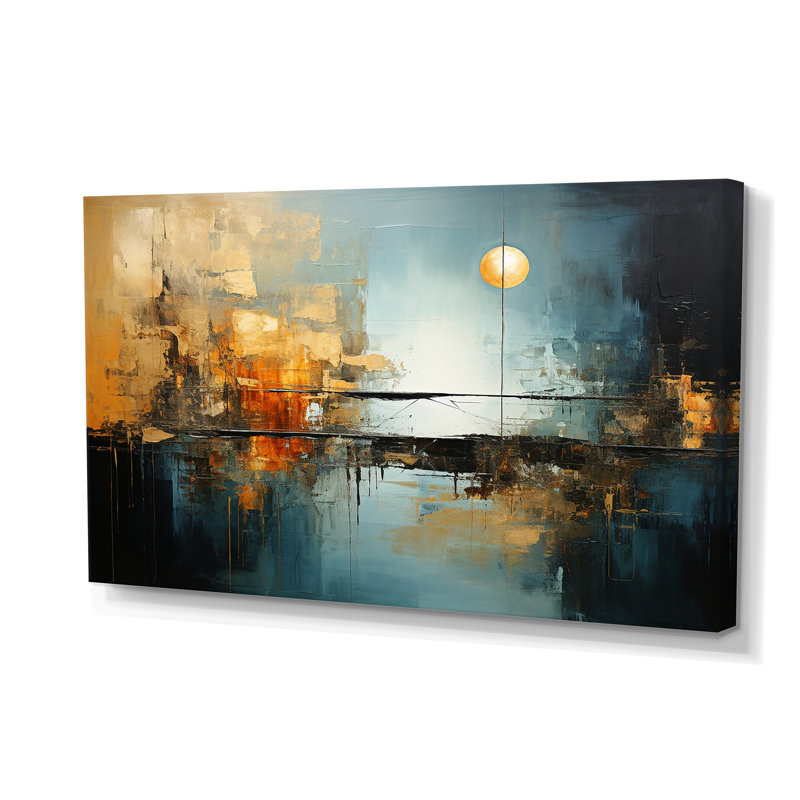 Brayden Studio® Teal Orange Bold Energy I - Abstract Collages Canvas ...