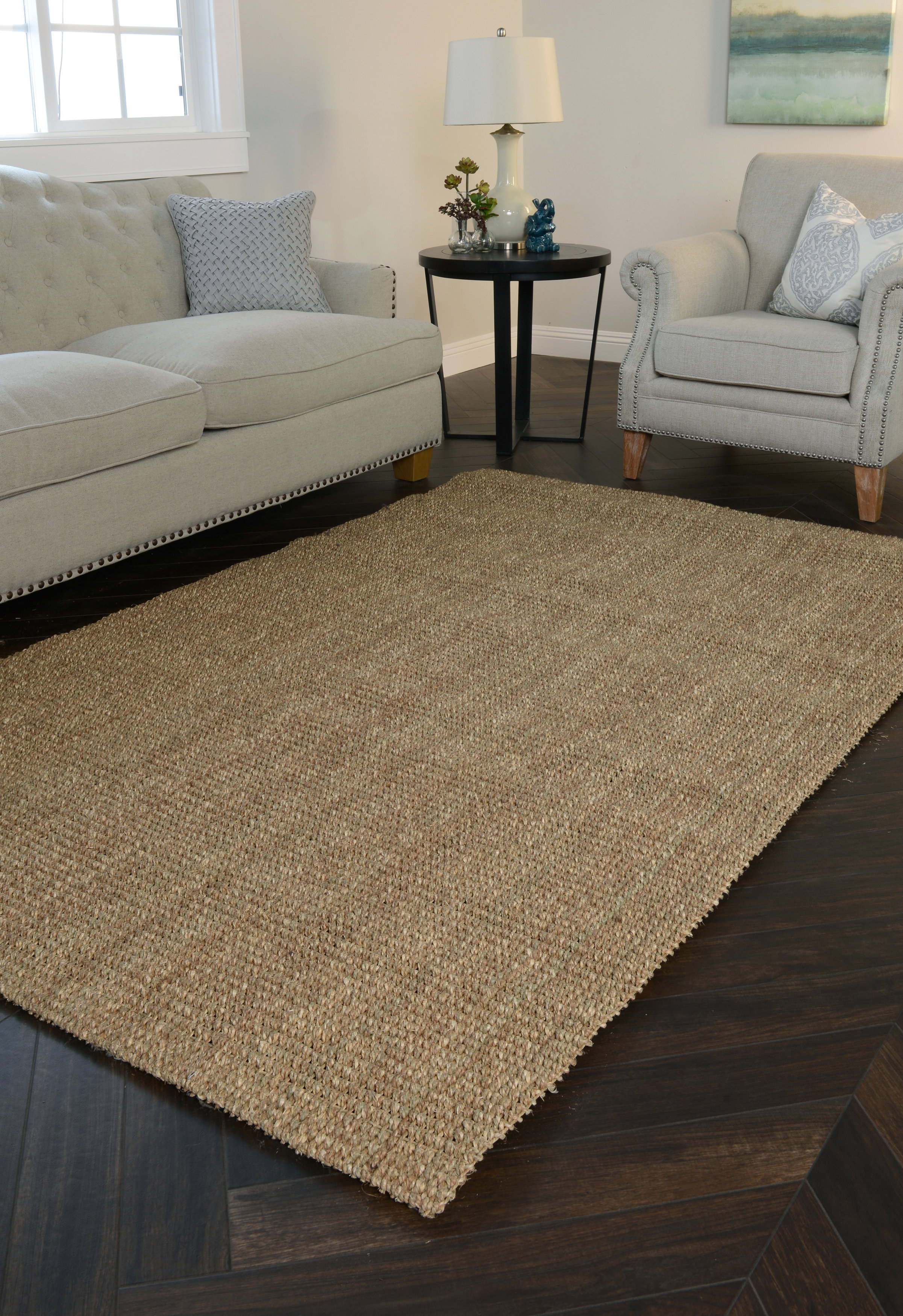 Gracie Oaks Amelio Handmade Bamboo Slat/Seagrass Brown Area Rug ...