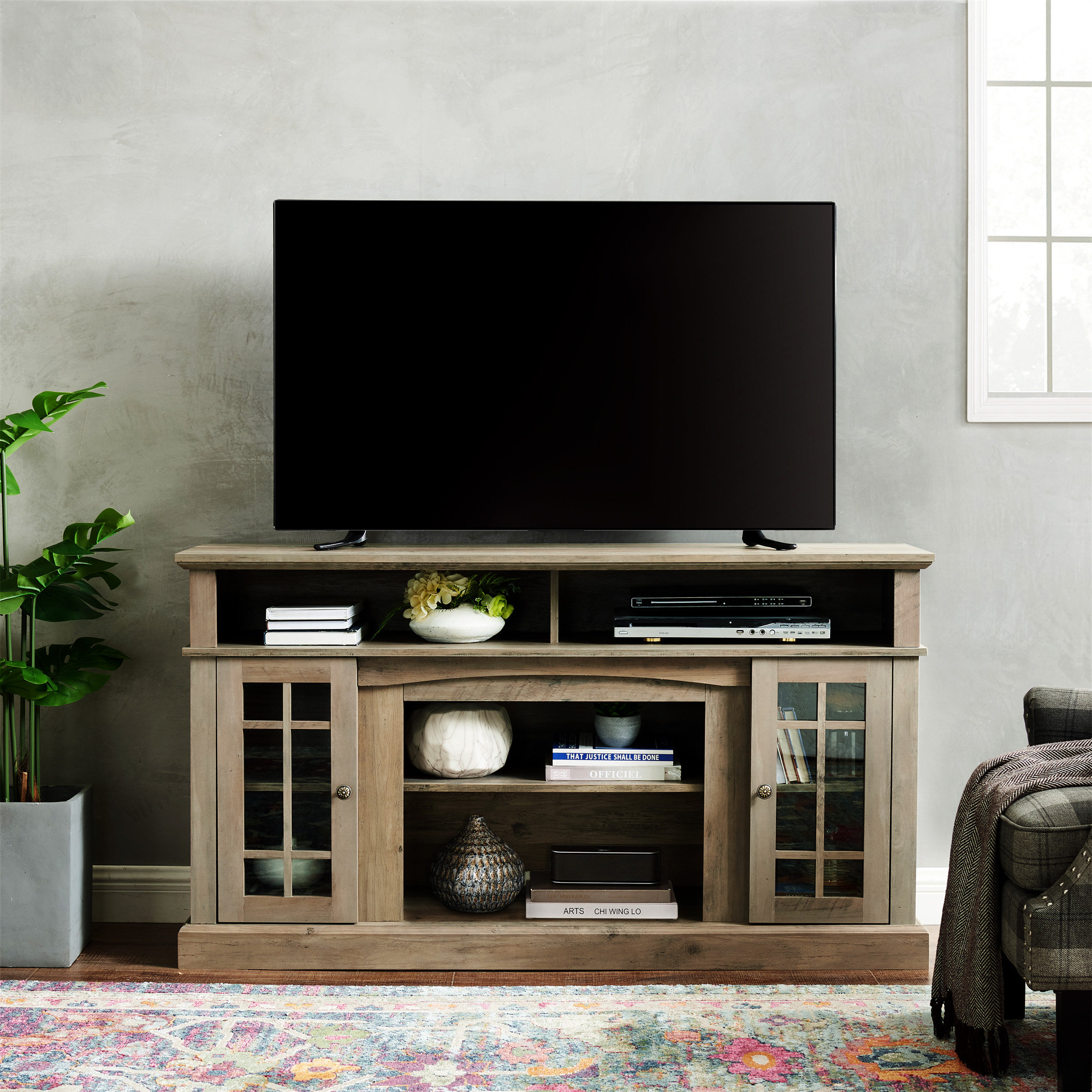 George Oliver Classic TV Media Stand Modern Entertainment Console For ...