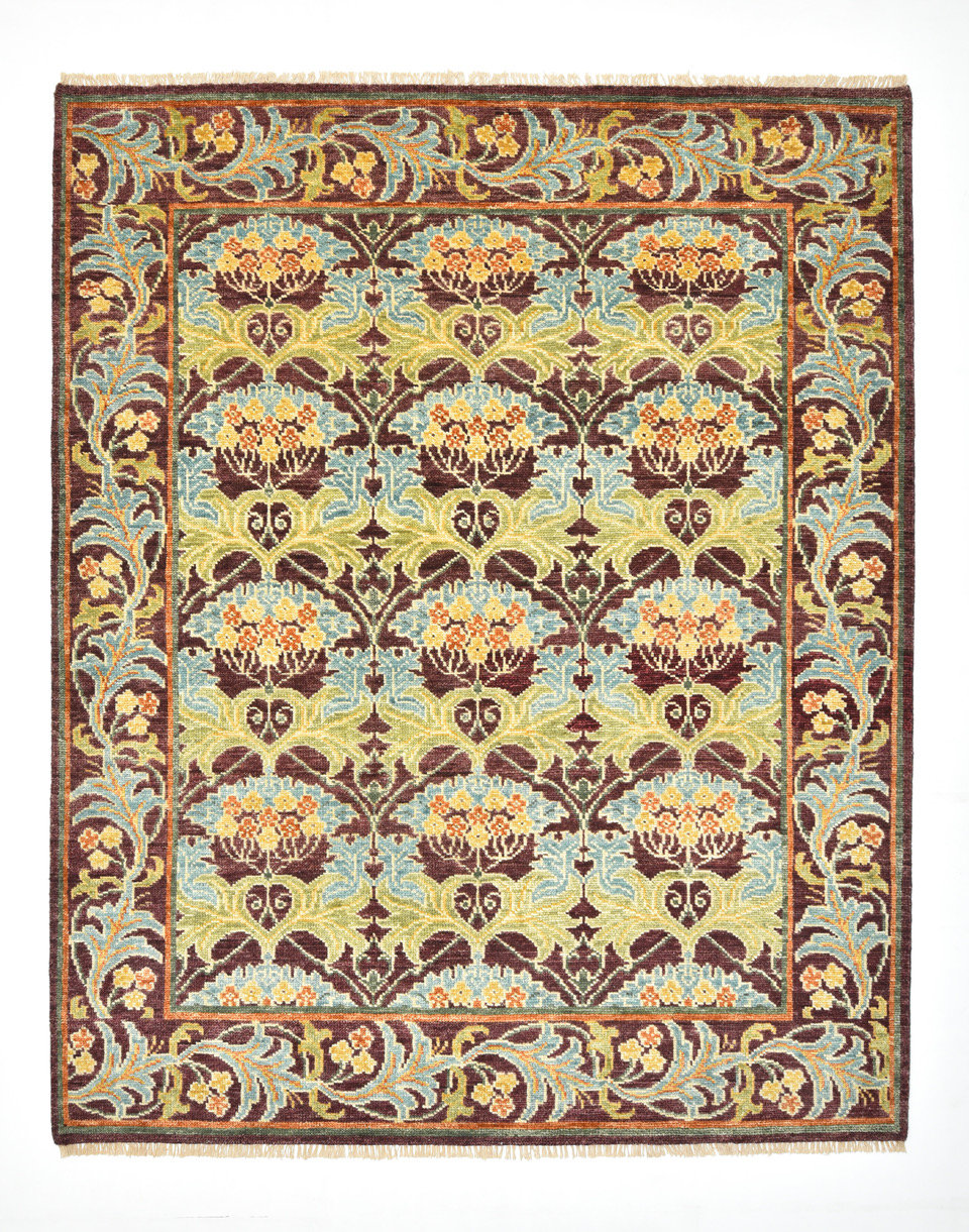 Kalili Rugs 3X20 Burgundy William Morris Inspired Runner Area Rug | Wayfair