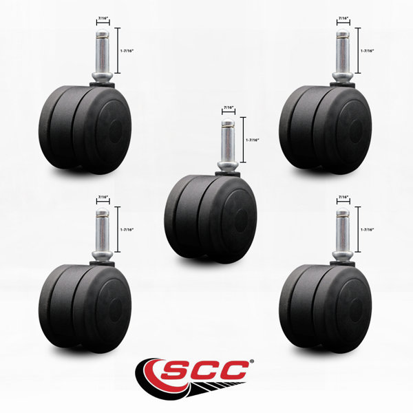 Service Caster Heavy Duty Floor Safe Twin Caster with Grip Ring | Wayfair