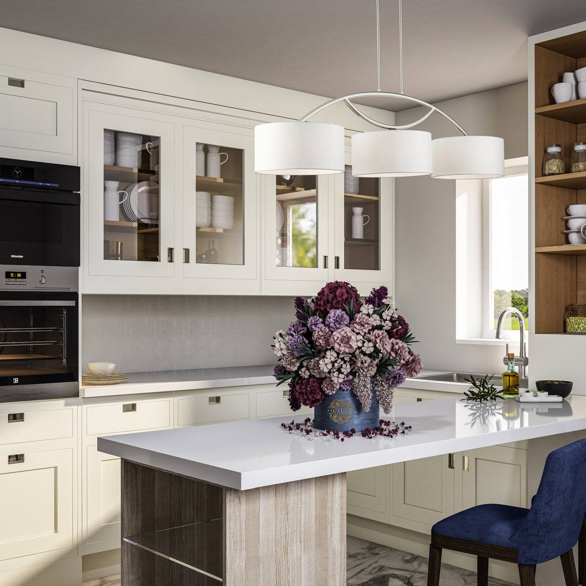 Hokku Designs Konur 3 - Light Kitchen Island Drum Pendant & Reviews ...