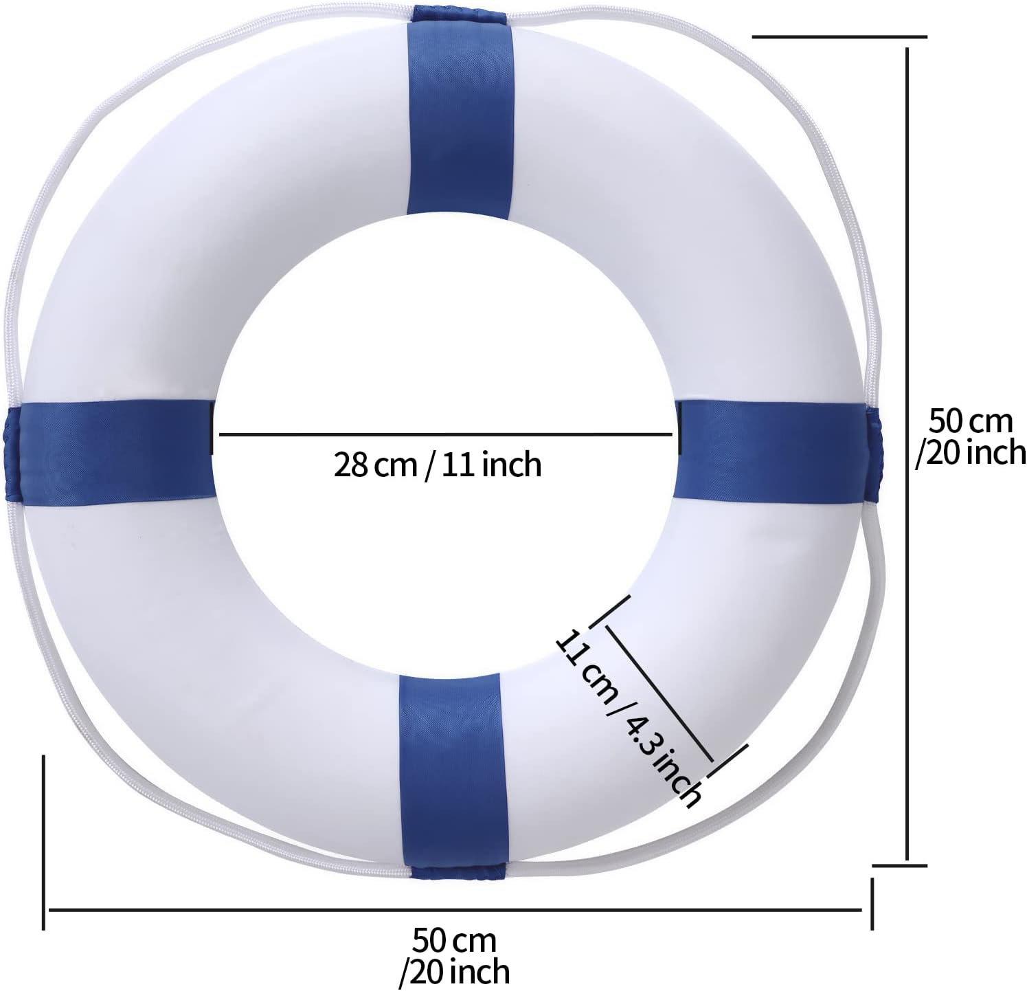 VIKICHER 20 Inch / 50Cm Pool Safety Life Preserver Throw Ring Buoy ...