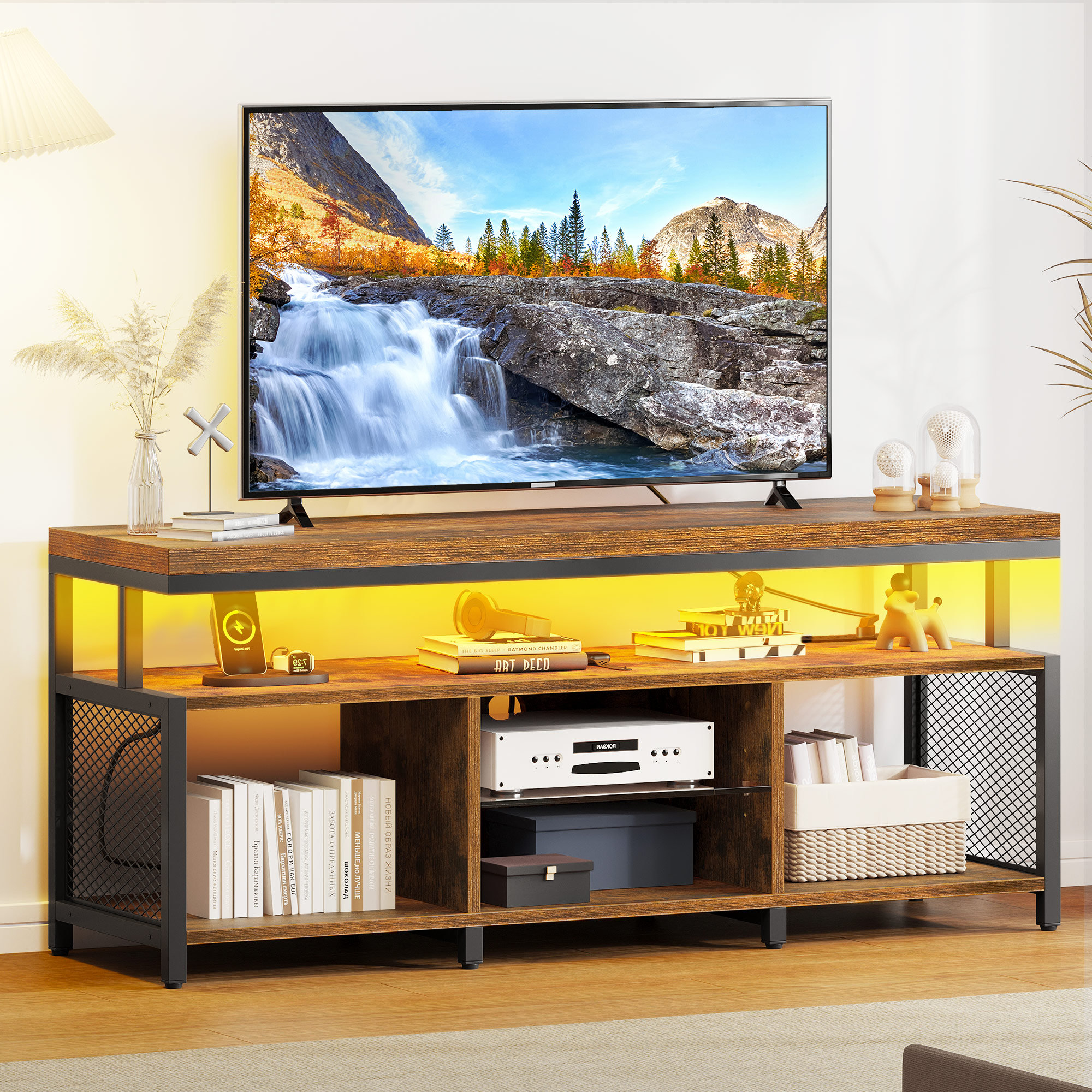 17 Stories Palermo LED TV Stands w/Power Outlets for Modern ...