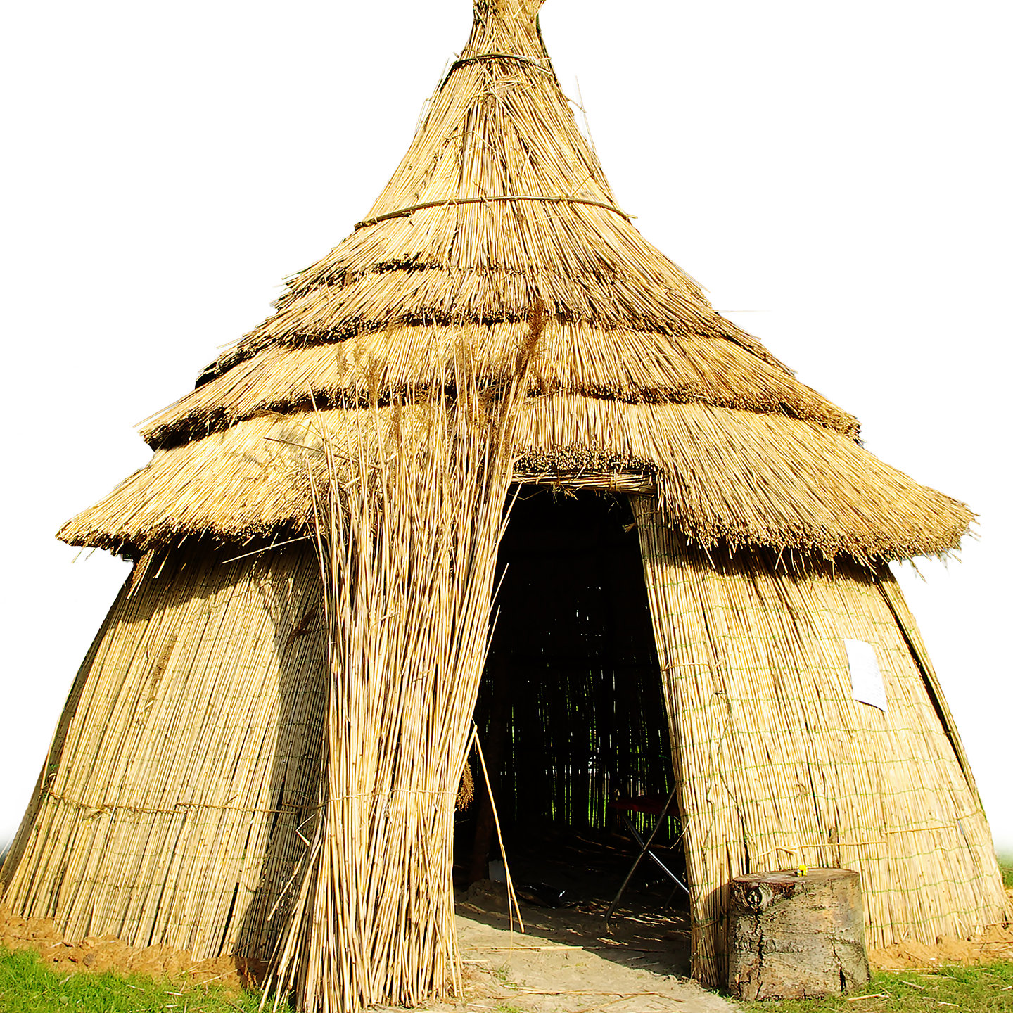 Wet Paint Printing African Thatched Straw Round Hut Indigenous Dwelling ...