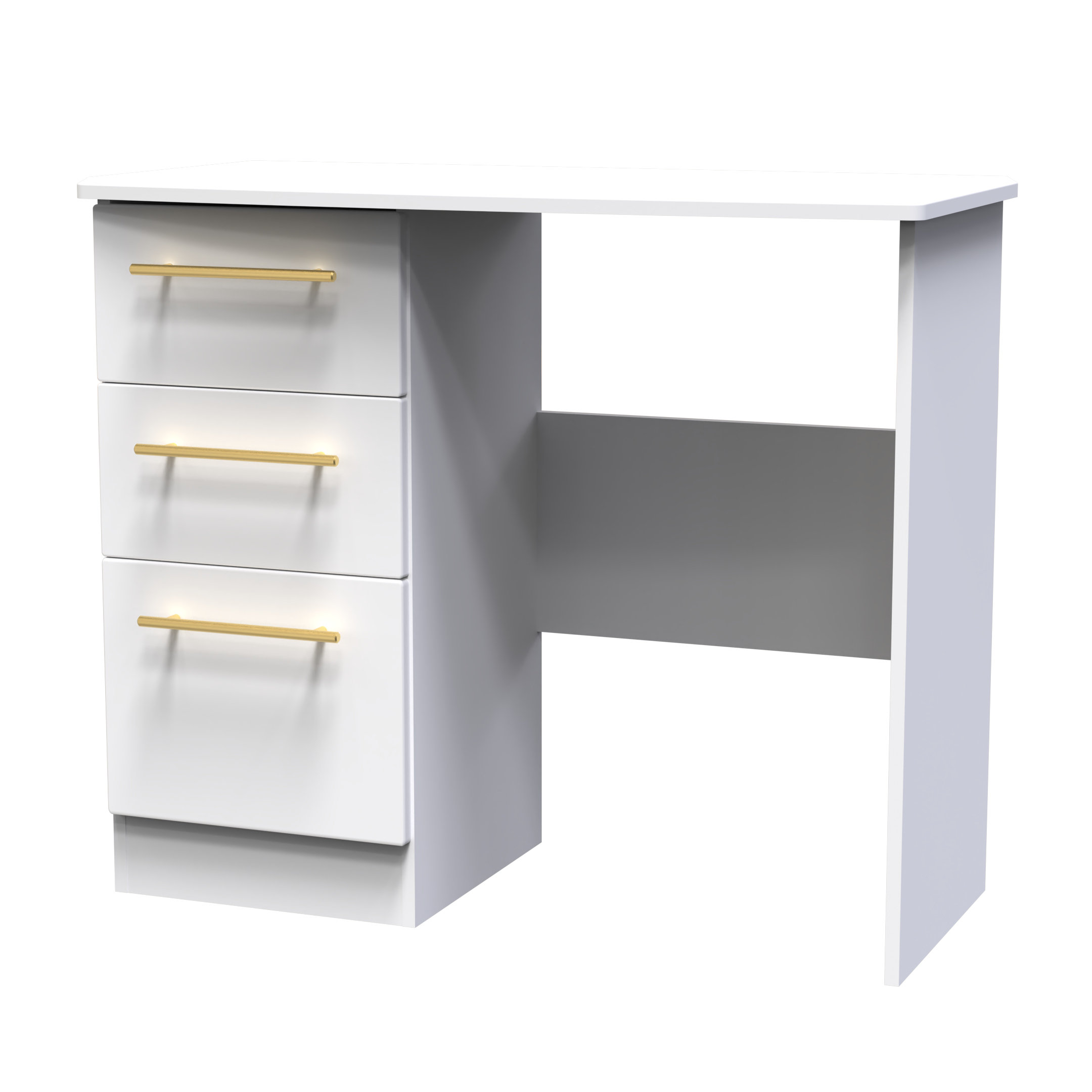 Canora Grey Behrad 3 Drawer Vanity in White Matt (Ready Assembled ...