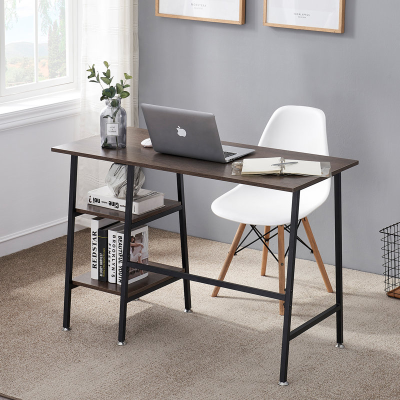 Trent Austin Design® Kempst 43 Inch Computer Desk with Storage Shelves ...