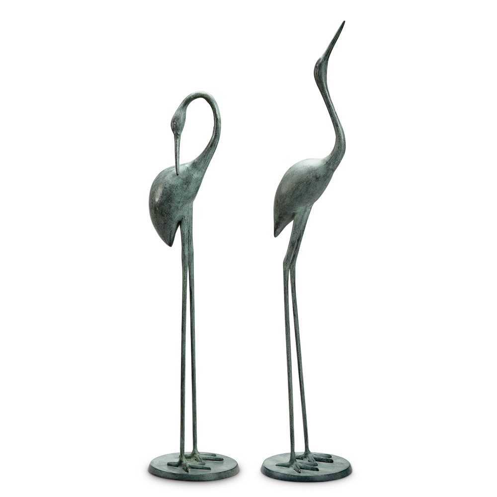 SPI Home Contemplative Crane Pair Garden Sculpture | Perigold