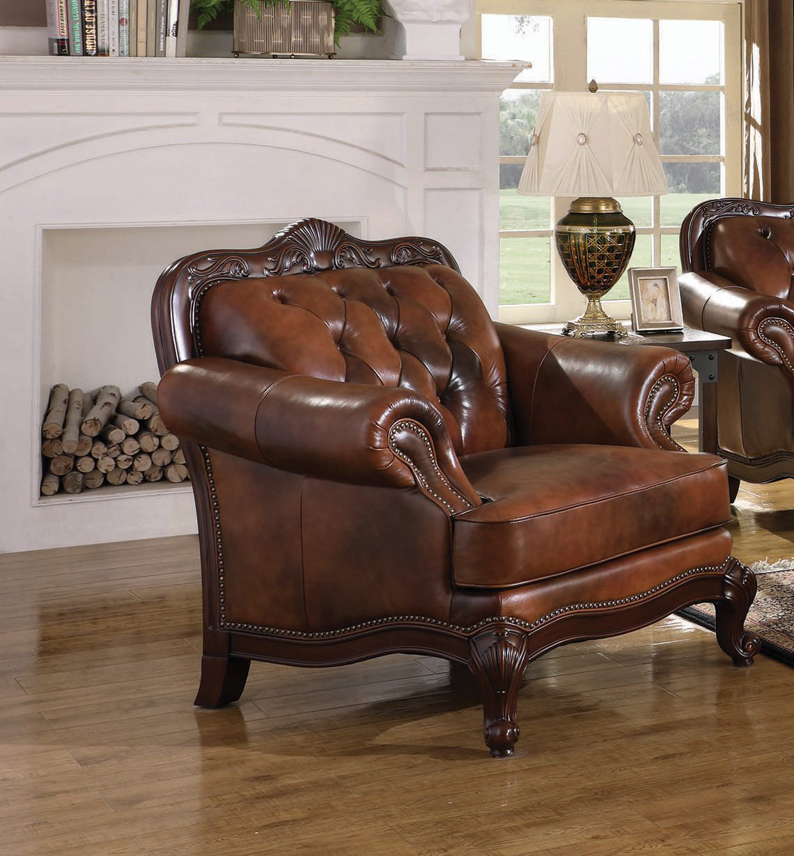 Simple Relax Rolled Arm Accent Chair In Tri-Tone And Warm Brown | Wayfair