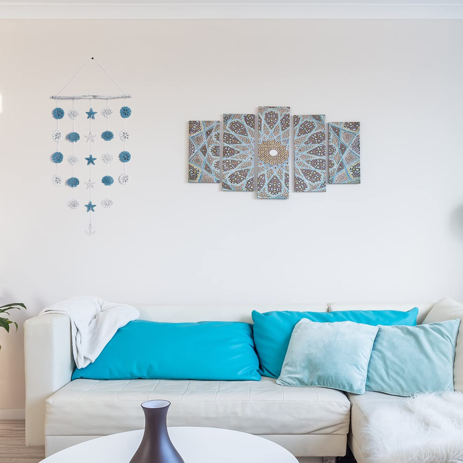 Beachcrest Home™ Beach Seashell Wall Hanging Decor,Ocean Boho Farmhouse ...