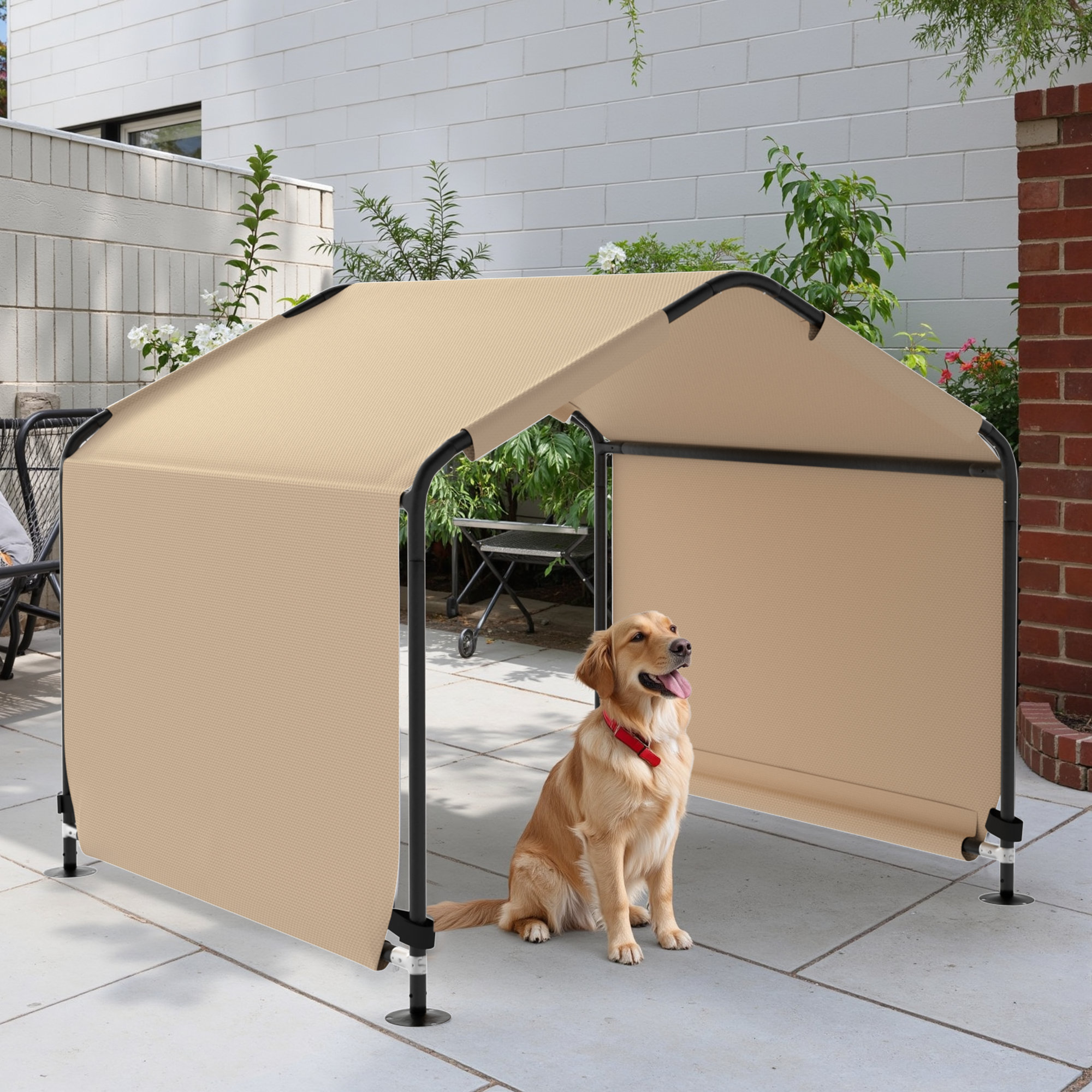 Tucker Murphy Pet™ 4'x4'x3' Dog Shade For Outside Portable Dog Tent ...