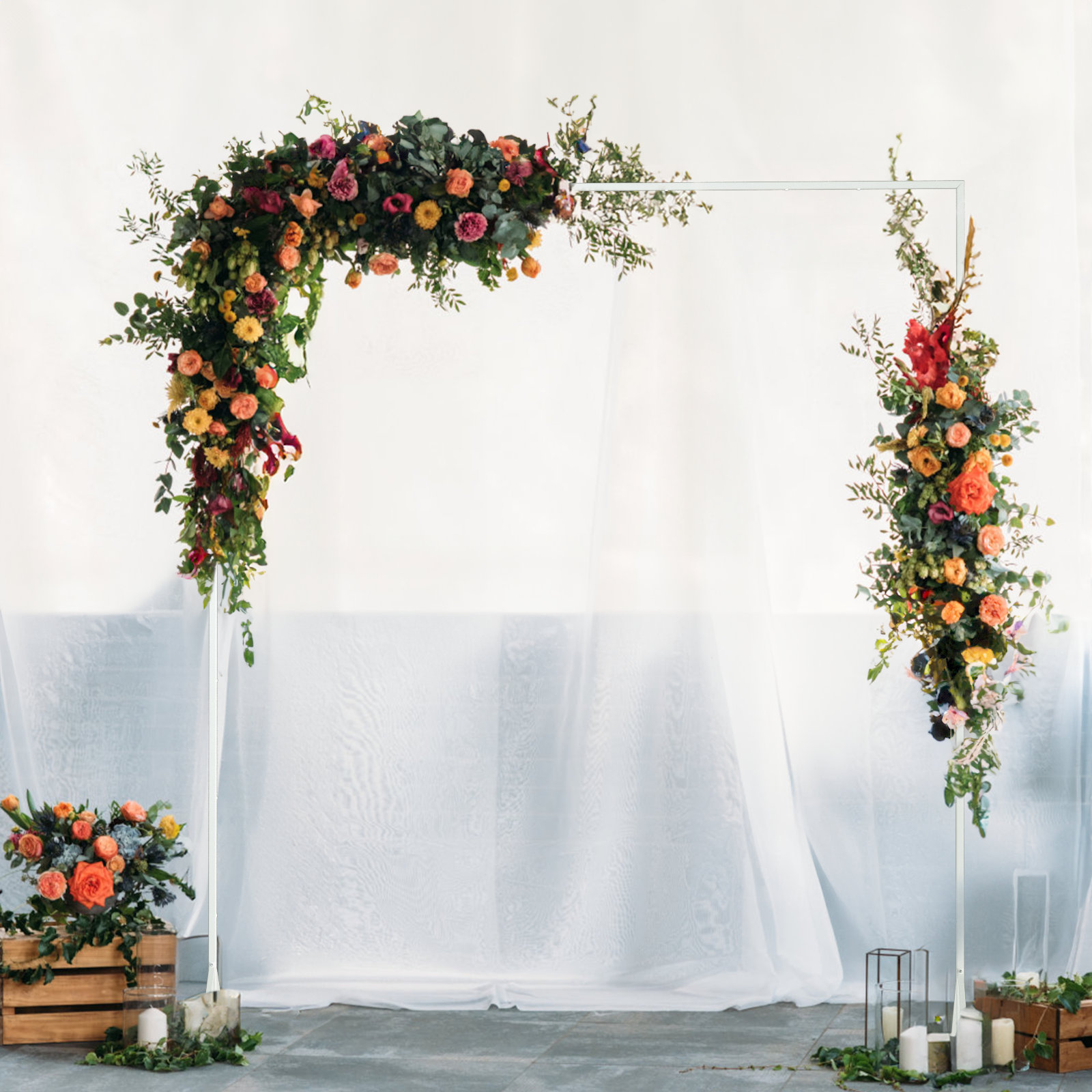 zenco homegoods 8ft X 8ft Wedding Ceremony Arch, Square Metal Balloon ...