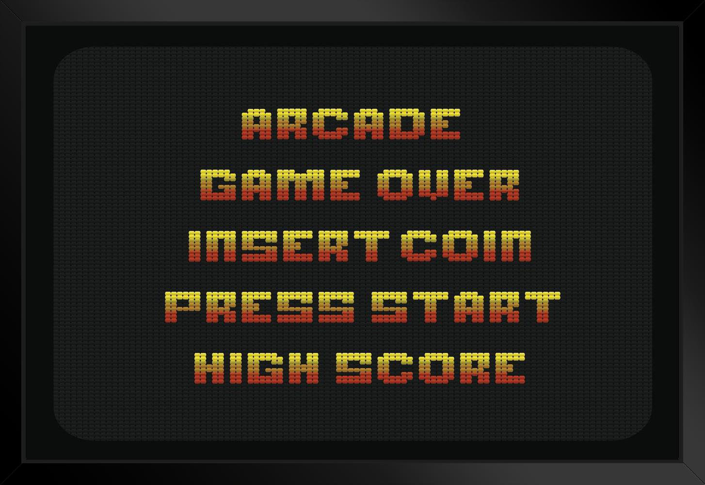 Trinx Game Over Classic Video Arcade Screen Words Video Gaming Black ...