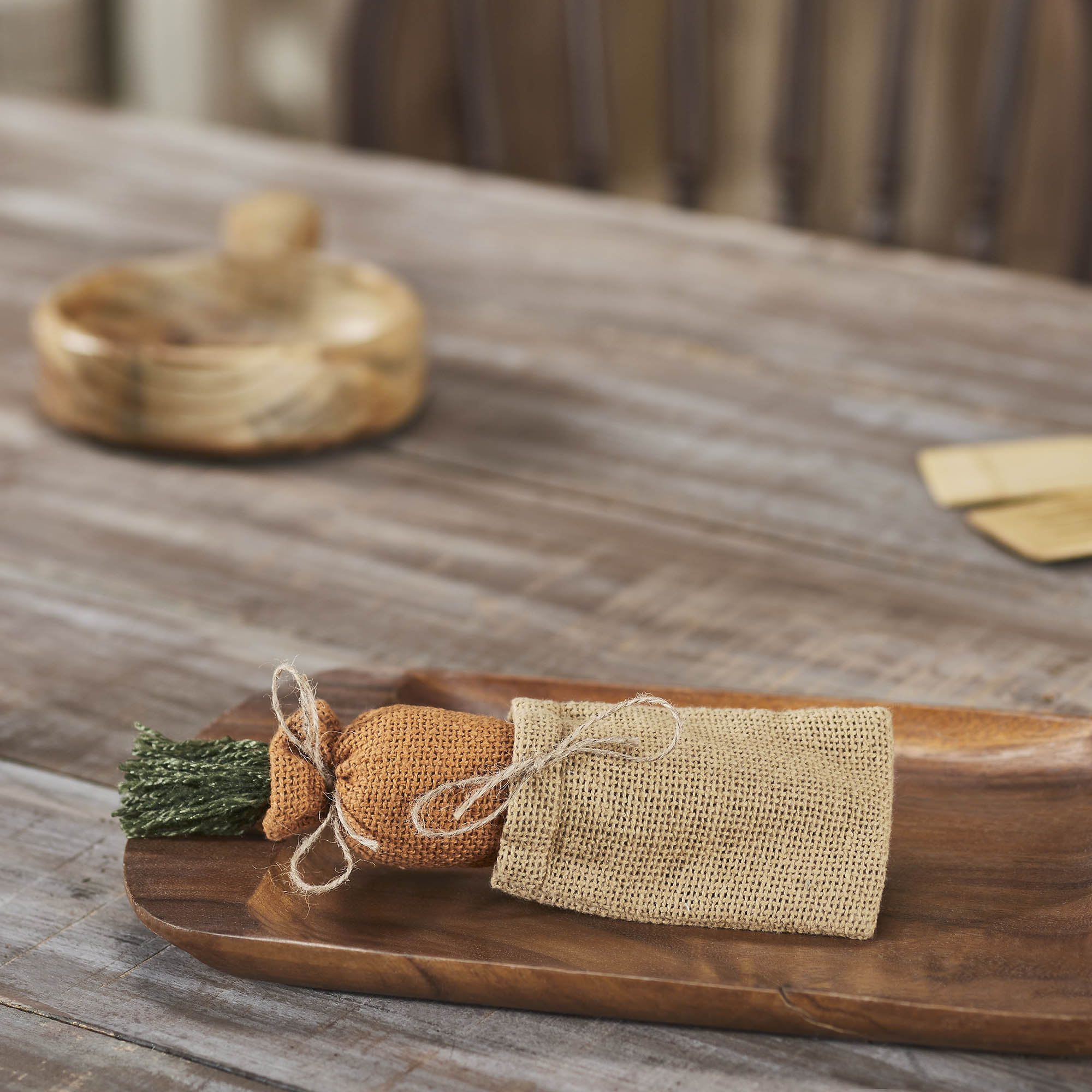 VHC Brands Spring In Bloom Mini Burlap Sack with Carrot | Wayfair