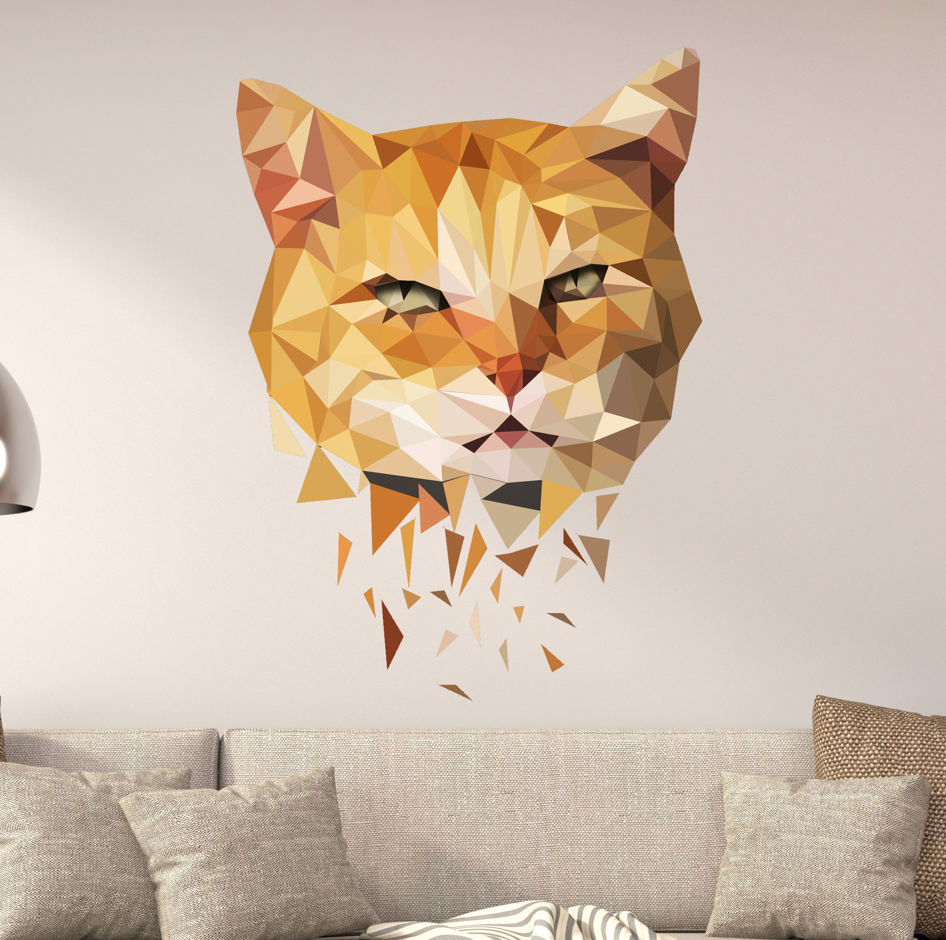 Corrigan Studio® Polygonal Cat Wall Decal | Wayfair