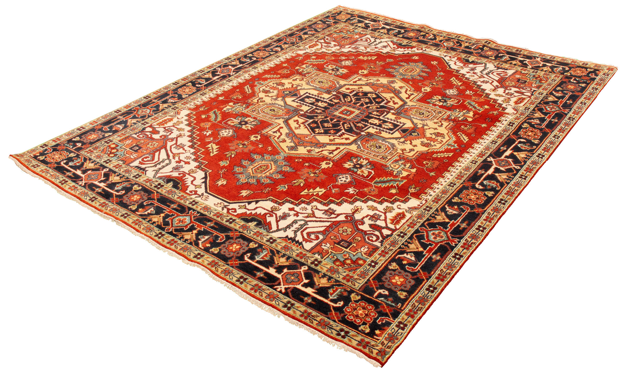 Isabelline One-of-a-Kind Dherry Hand-Knotted New Age 8'11" x 12'1" Wool ...