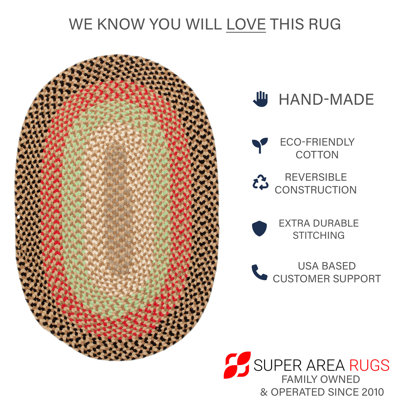 Super Area Rugs Farmhouse Braided Cotton Earthtone Area Rug & Reviews ...