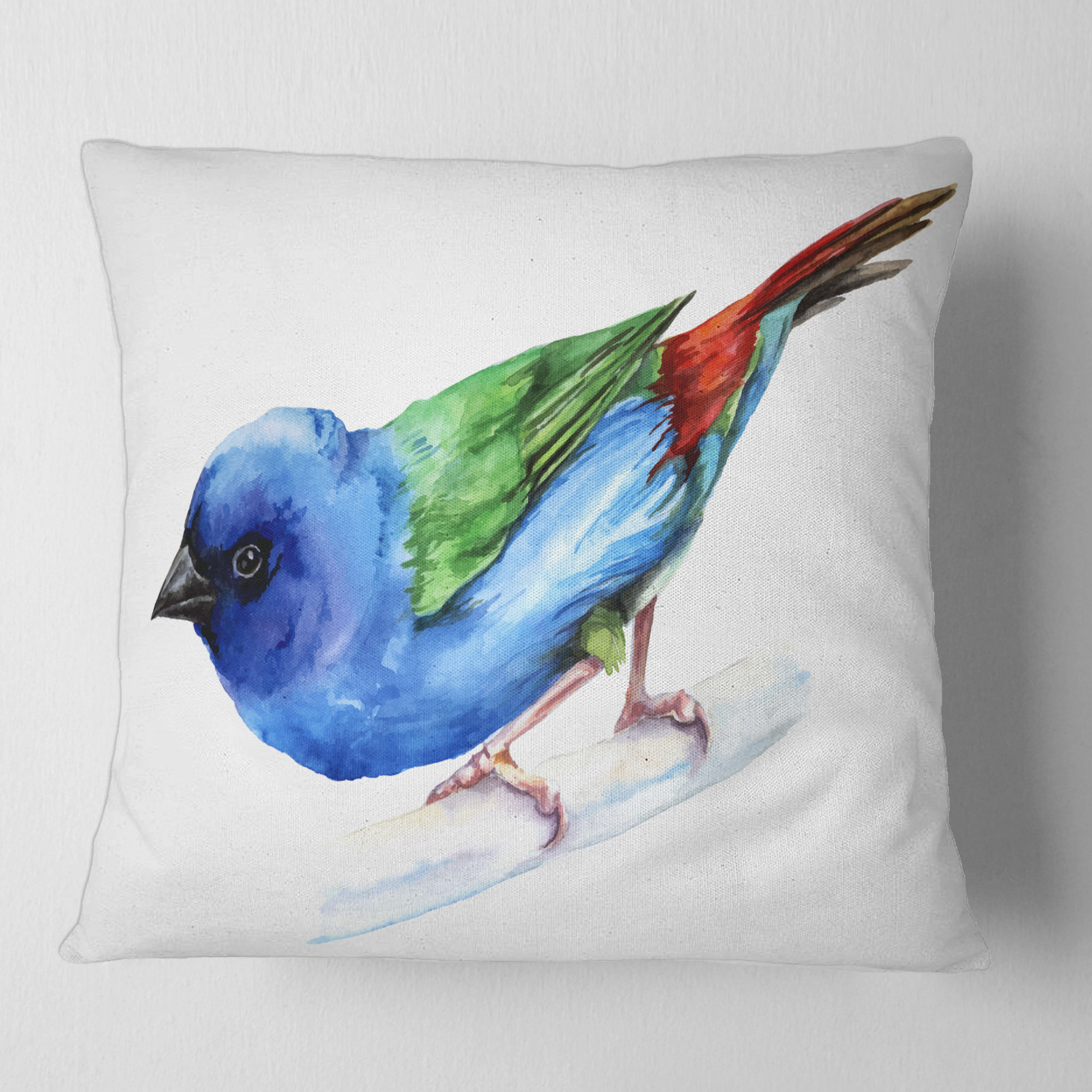 Design Art Forbes Finch Bird - Traditional Printed Throw Pillow | Wayfair