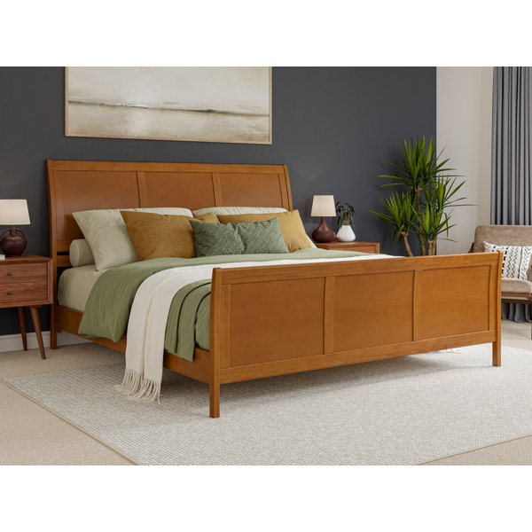 Red Barrel Studio® Valencia Solid Wood Low Profile Sleigh Platform Bed ...