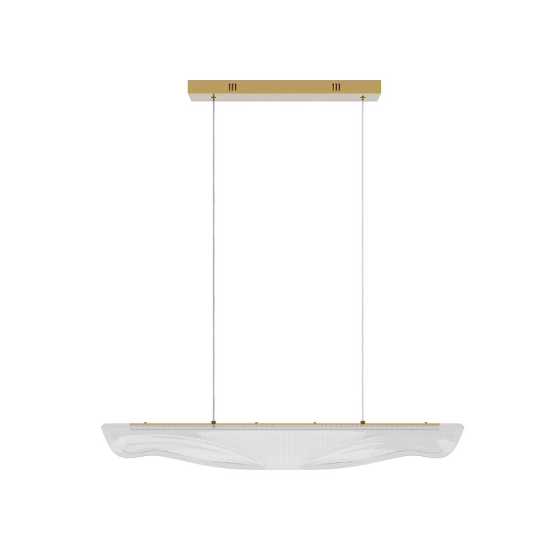 AIWEN 3000K LED Gold Modern Linear Pendant Light Fixture | Wayfair