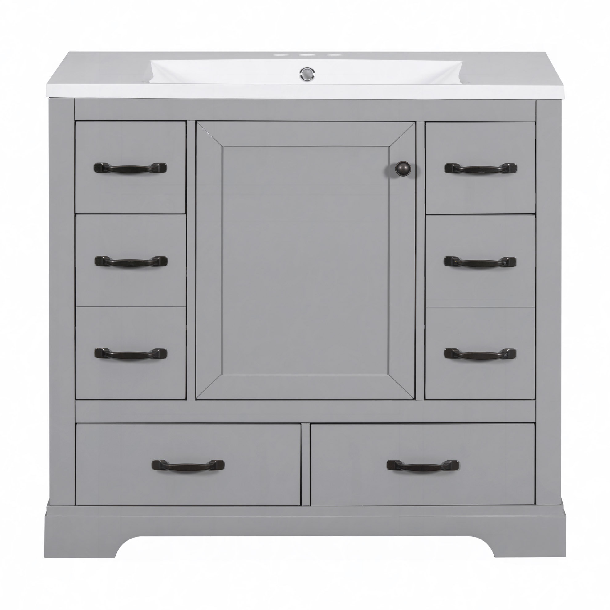 weixunguang Bathroom Vanity With Sink Combo, Six Drawers, Multi-Functional Drawer Divider ...