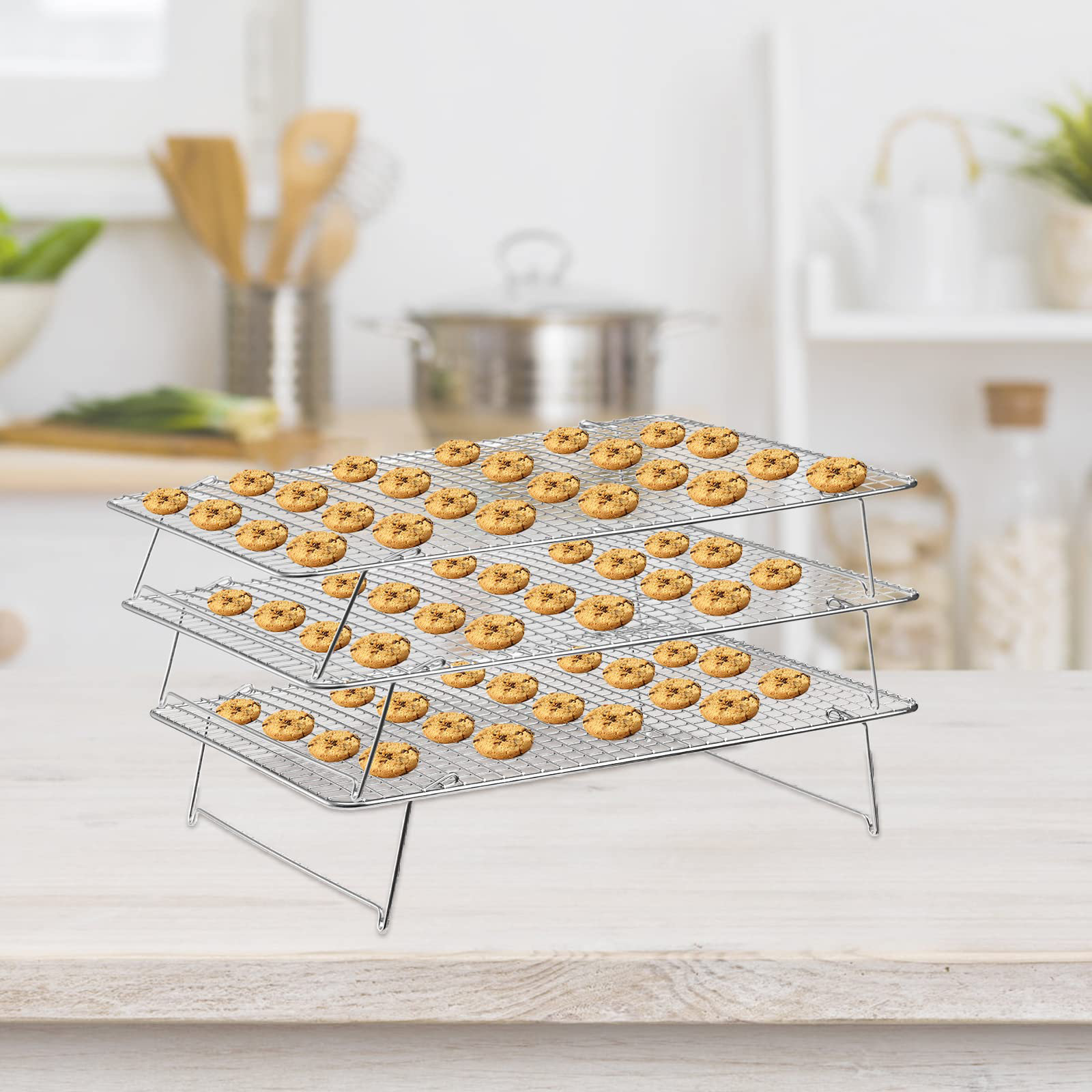 TUHOME FURNITURE LLC 304 Grade Stainless Steel Baking Rack 3 Tier ...