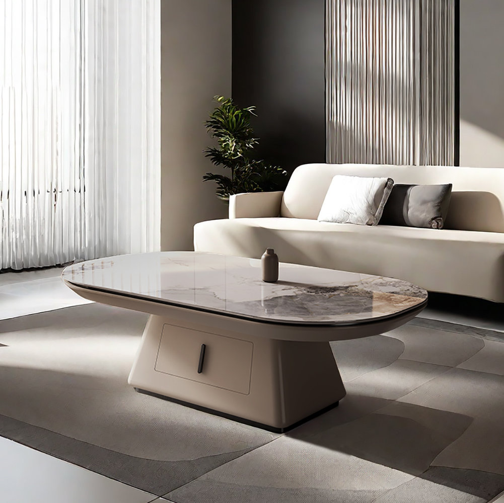 EXCEEB Light Luxury Rock Plate Coffee Table Premium Coffee Table ...