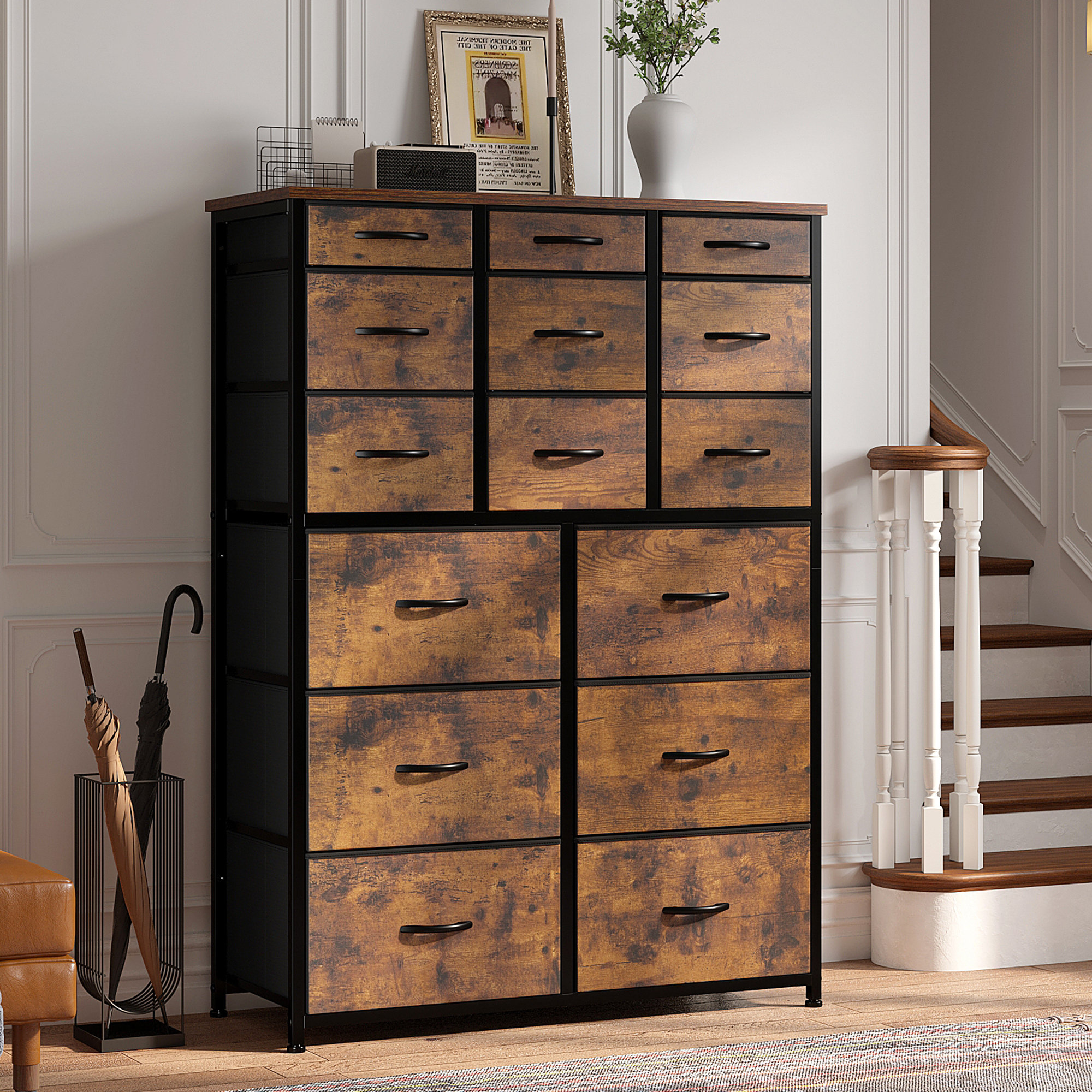 17 Stories Tall Storage Dresser with 15 Drawers & Reviews | Wayfair