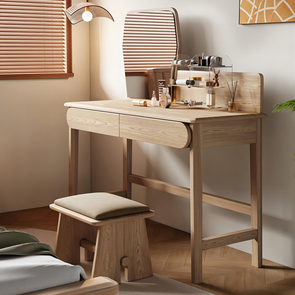 Corrigan Studio® Modern Minimalist Solid Wood Vanity Set | Wayfair