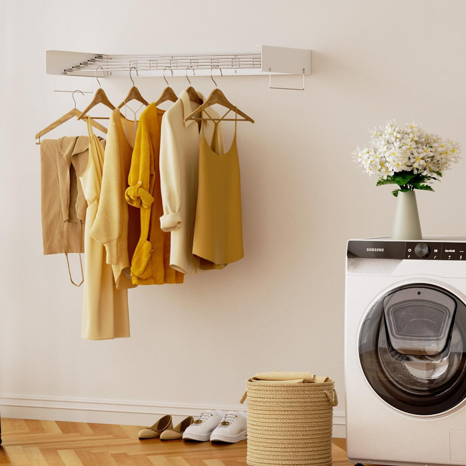 Rebrilliant Wall-Mounted Drying Rack | Wayfair