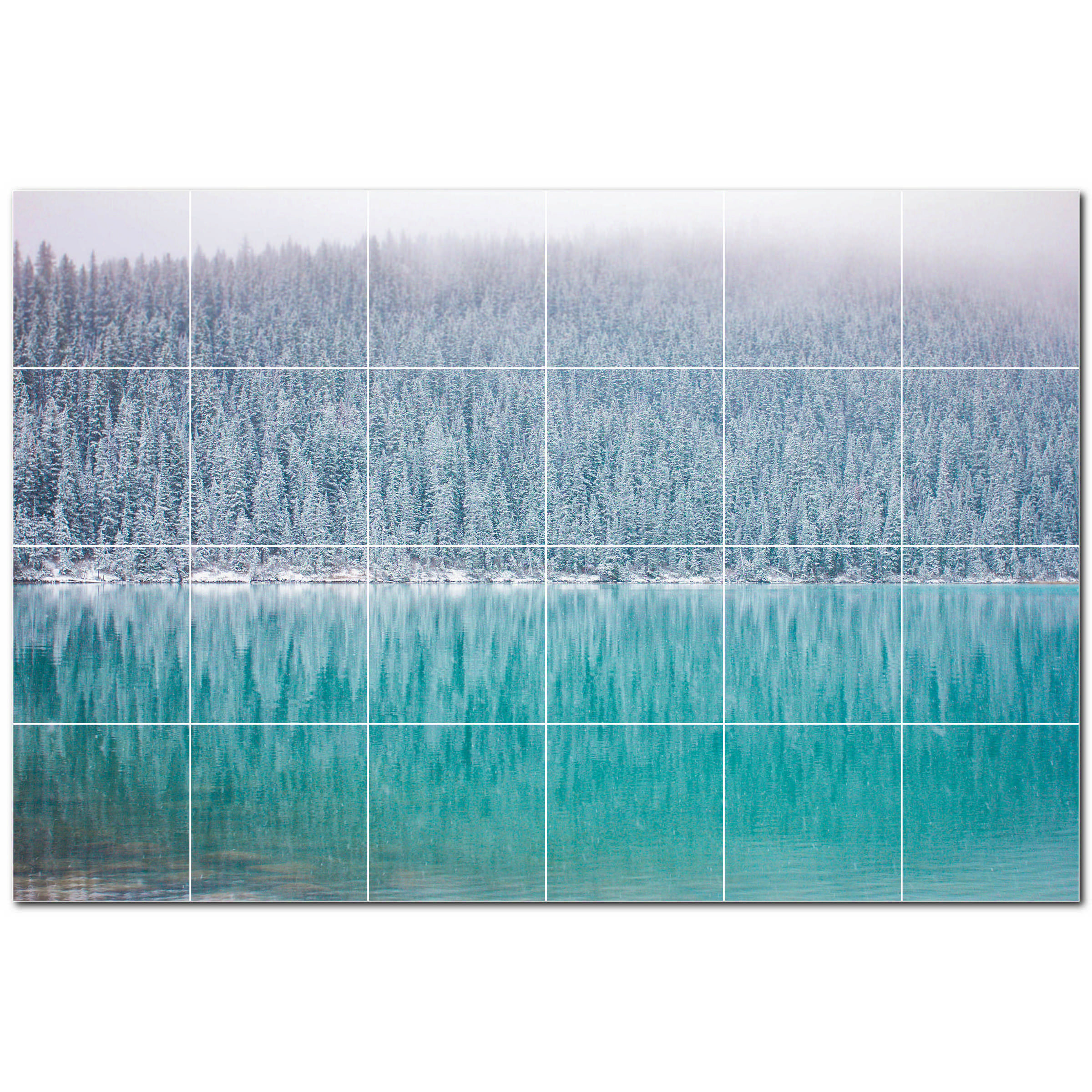 Picture-Tiles.com 72" x 48" Ceramic Winter Photo Decorative Mural Tile ...