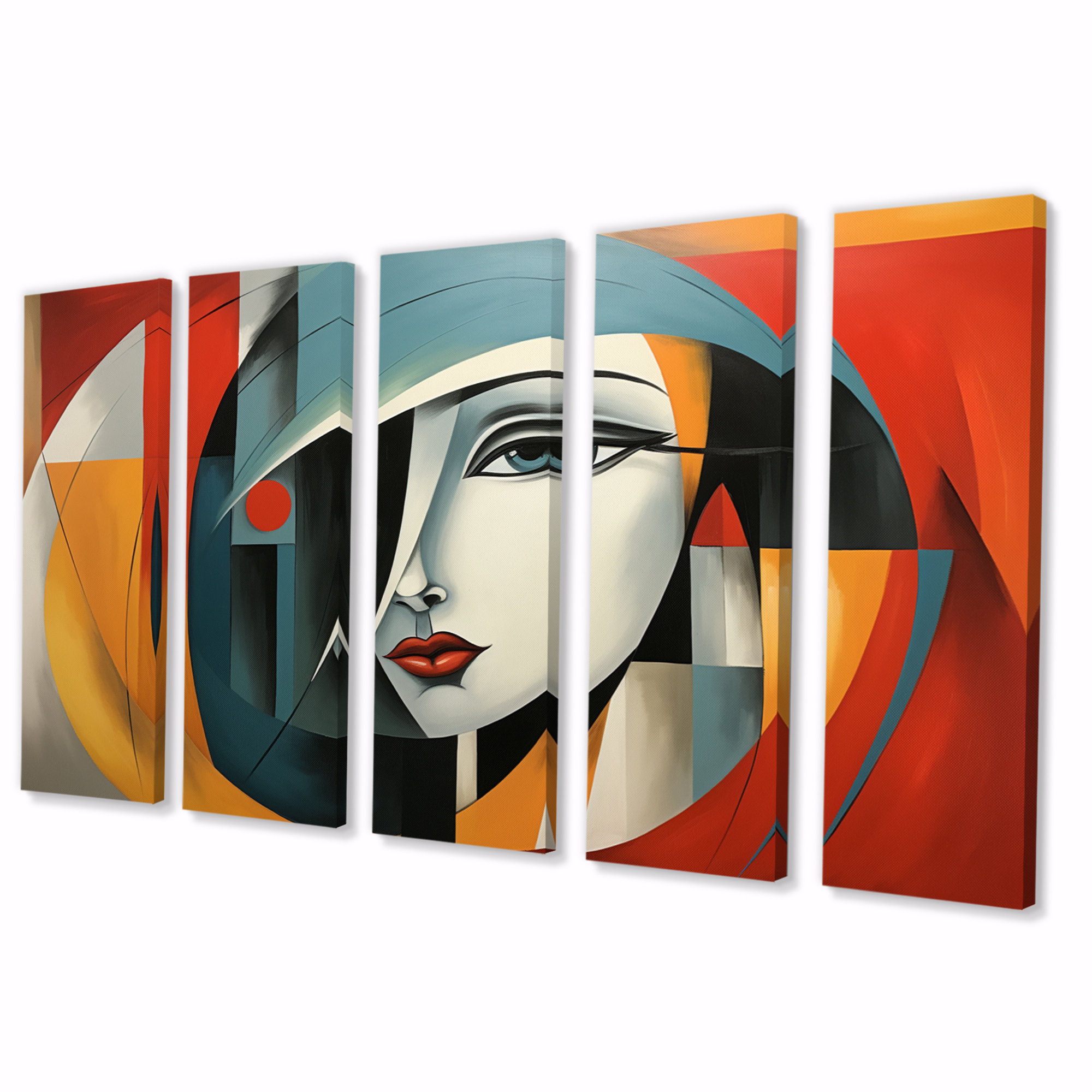Design Art Cubism Geometric Portrait IV - Cubism Wall Art Print - 5 ...