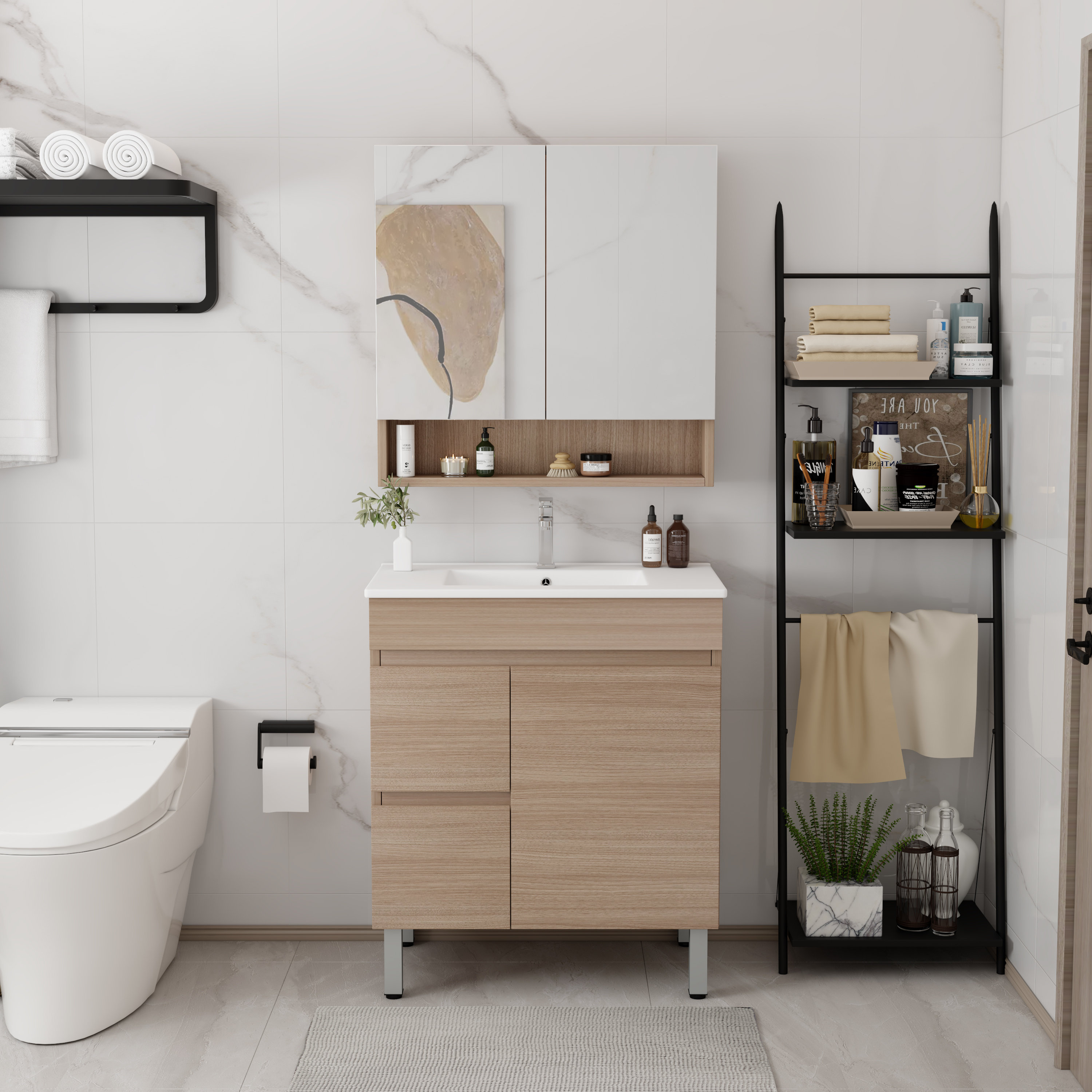 Ebern Designs Megharam 30'' Single Bathroom Vanity with Plastic Top ...