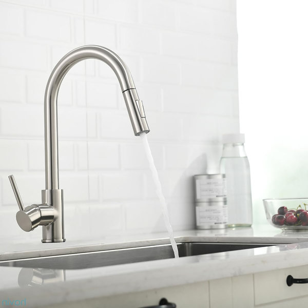 Fairub Pull Out Kitchen Faucet,Fit For One Hole Kitchen Sink And ...