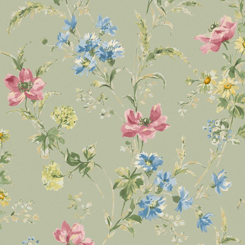 Lark Manor™ Laura Ashley Poppy Meadow Pale Wallpaper | Wayfair