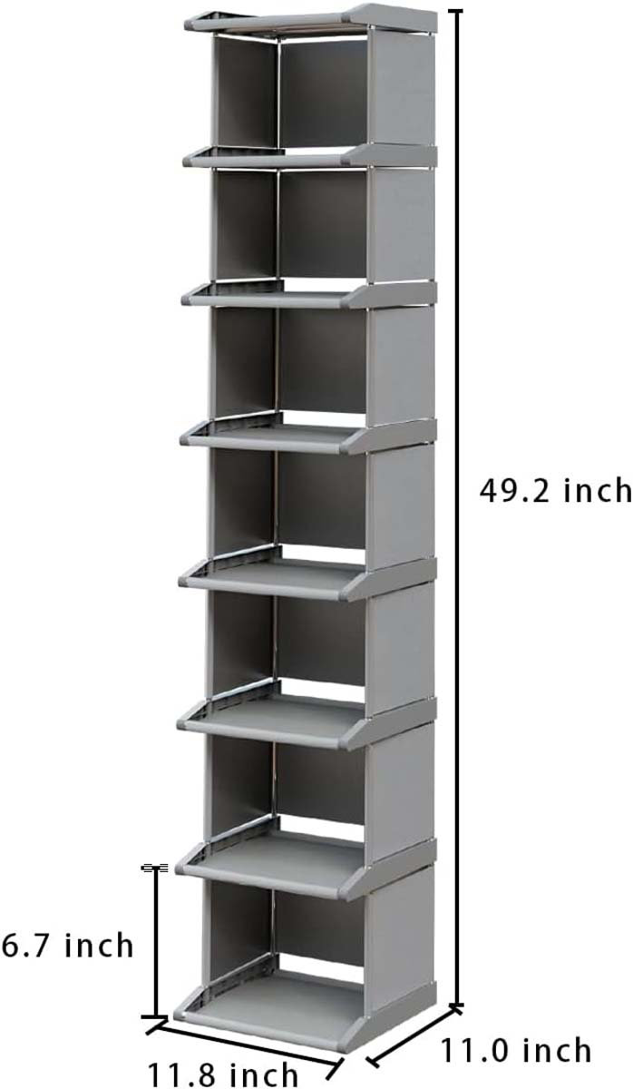 Rebrilliant Shoe Rack Tower 8 Tiers DIY Narrow Stackable Free Standing ...