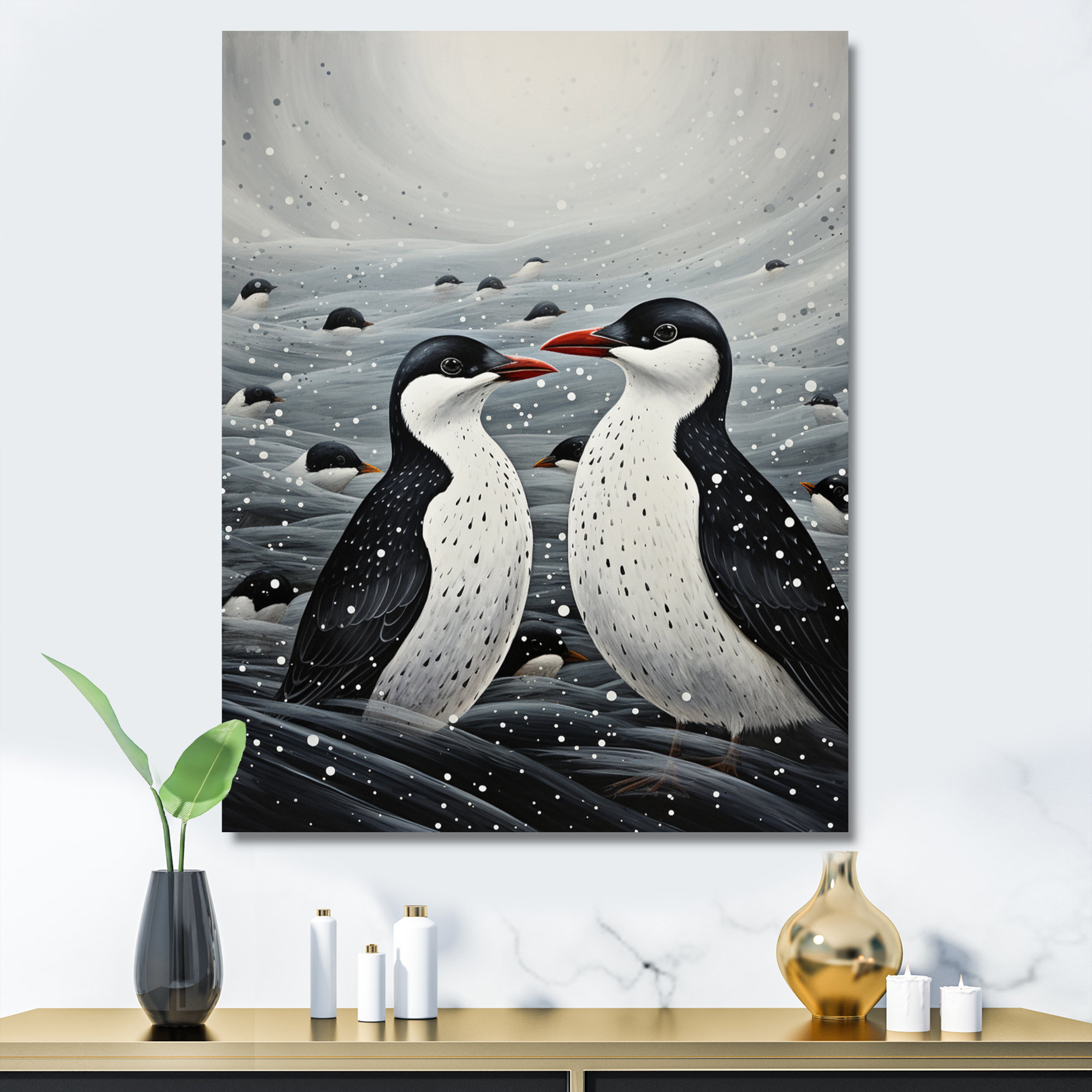 Red Barrel Studio® Beach Seagulls Haven Pointillism I On Canvas Print ...