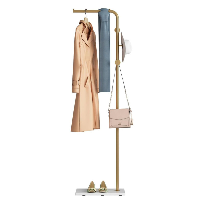 Mercer41 Nelligan Metal Freestanding 3 - Hook Coat Rack | Wayfair