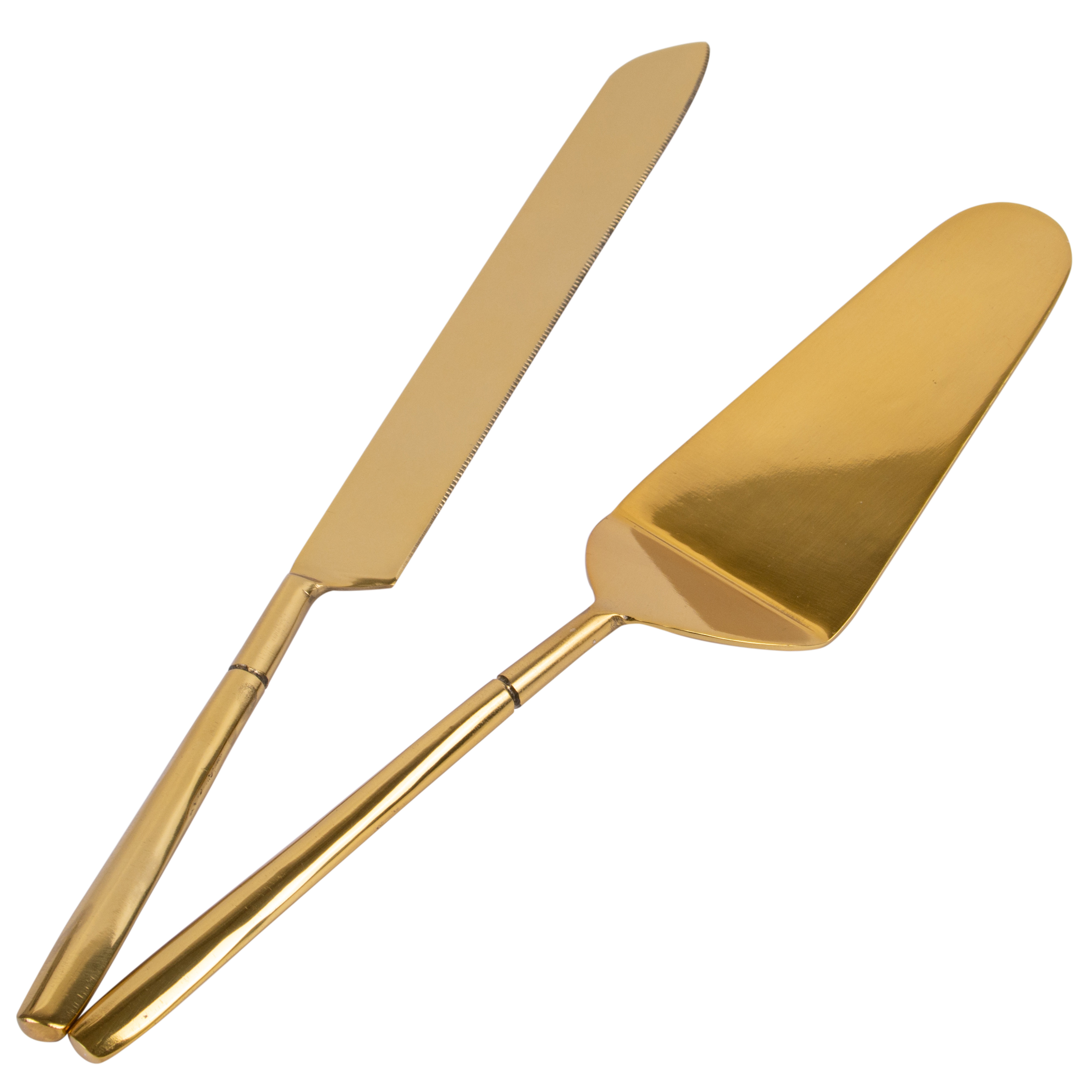 Mercer41 Modern Cake Server Set - 2-Piece Gold Wedding Cake Cutter ...
