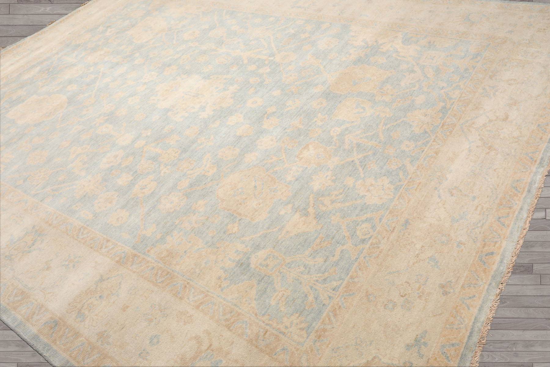 Oriental Rug of Houston Multi Sizes Light Blue Oushak Stone Wash Wool ...