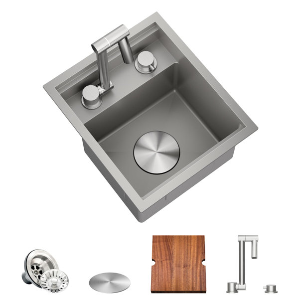 MENSARJOR RV Kitchen Sink, 13 x 15 x 9 Inch Undermount Bar Sink ...