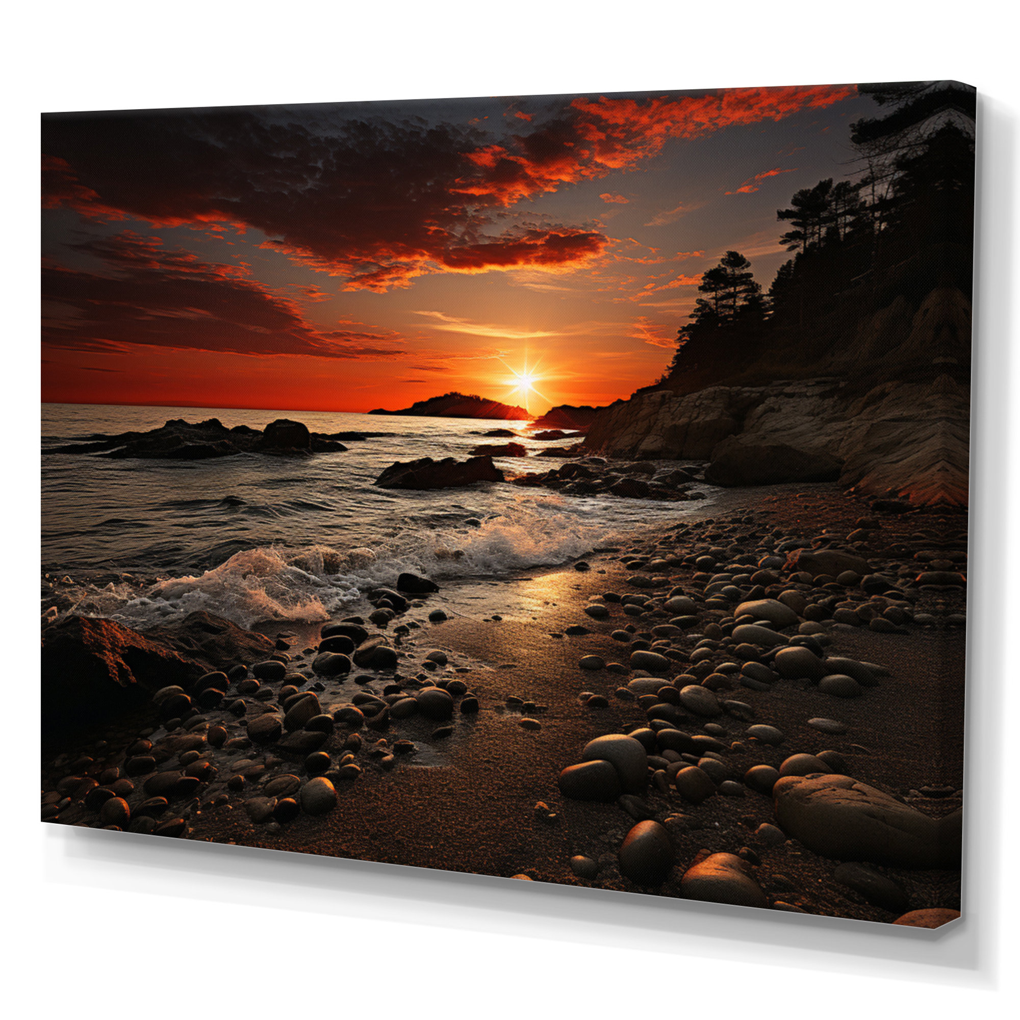 Dovecove Beach Dramatic Horizon - Nautical & Beach Canvas Wall Art ...